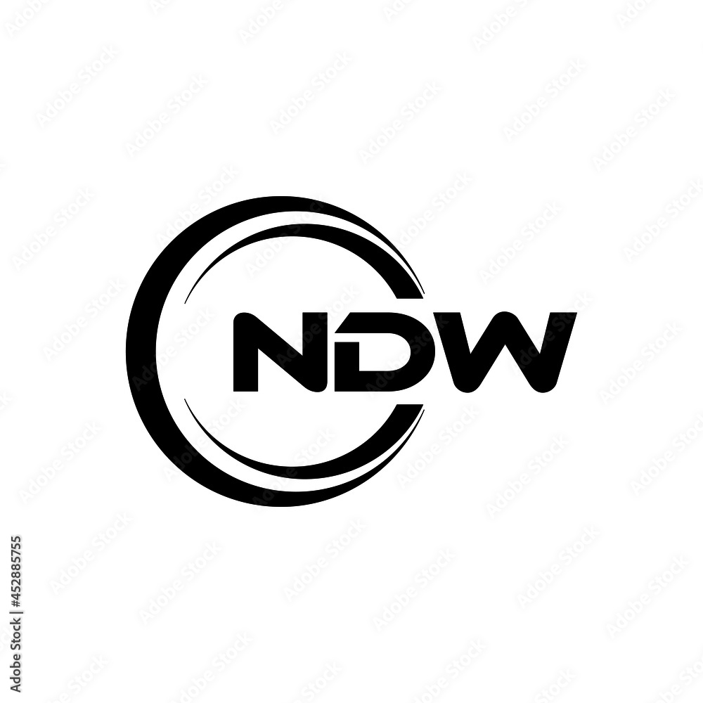 NDW letter logo design with white background in illustrator, vector ...