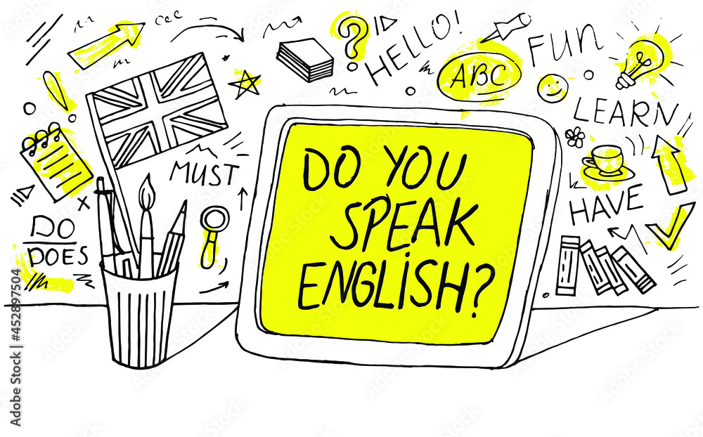 Do you speak English? English language learning concept vector ... Do you speak English? English language learning concept vector ...