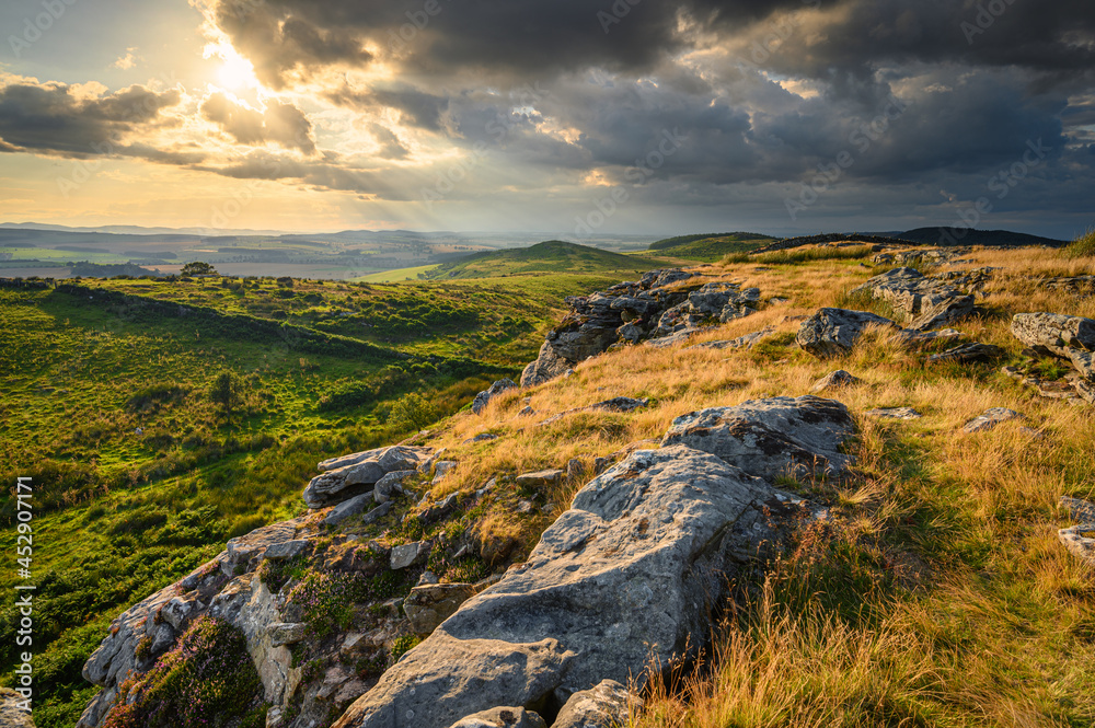 Crags and Golden Grass on Bowden Doors. Raven's Crag and Bowden Doors ...