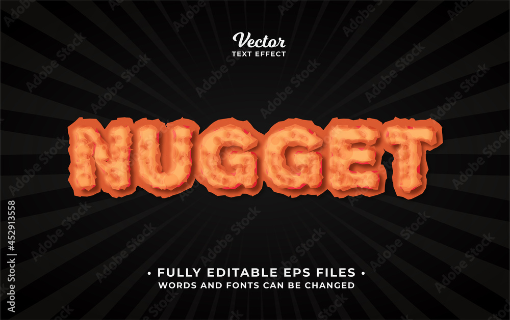 fried chicken text effect editable eps cc Stock Vector | Adobe Stock