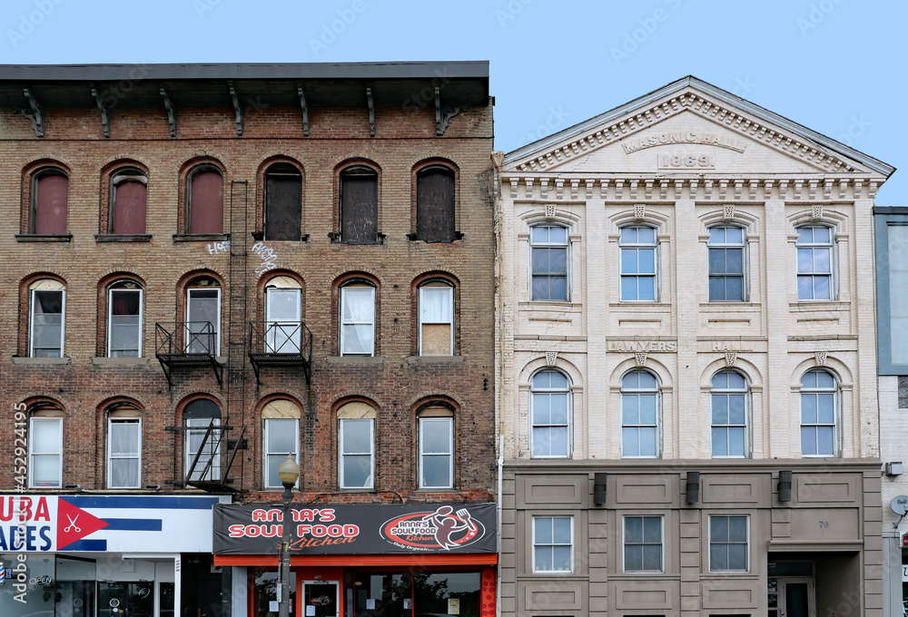 Old commercial buildings preserved from the 1800s give the downtown ...