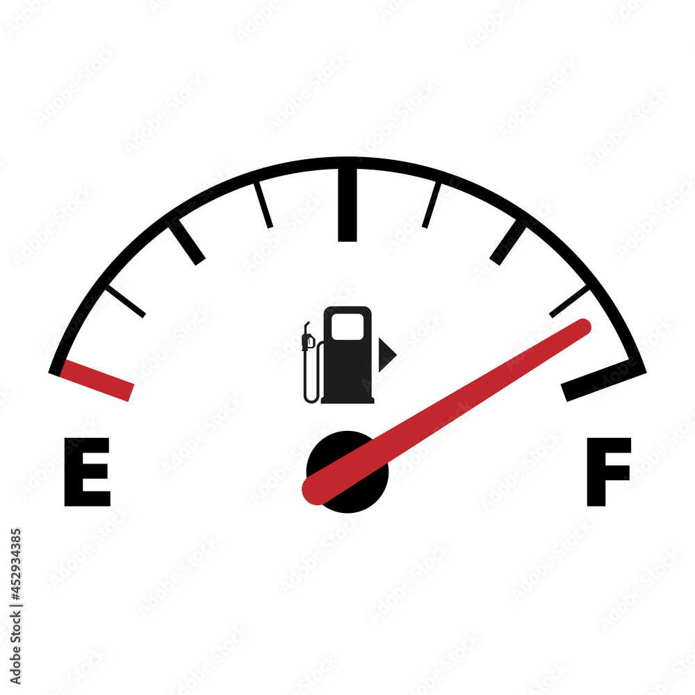 fuel gauge symbol isolated on white background, vector illustration ...