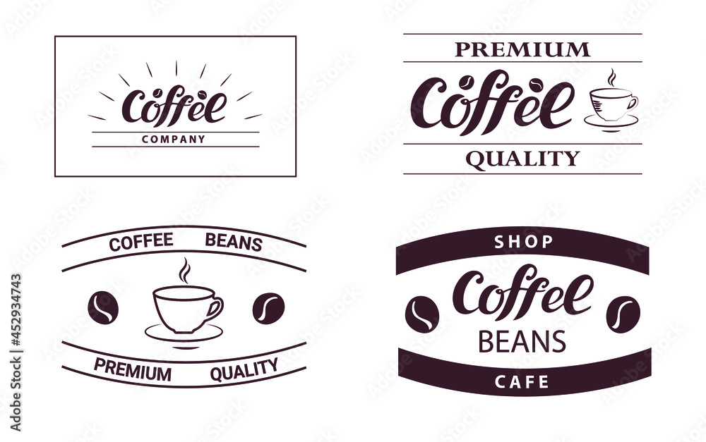 The coffee company, premium quality, coffee beans, logo, coffee cup ...
