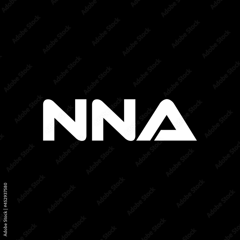 NNA letter logo design with black background in illustrator, vector ...