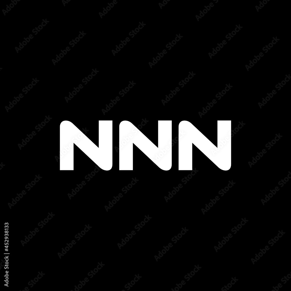 NNN letter logo design with black background in illustrator, vector ...