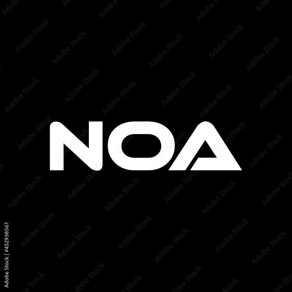 NOA letter logo design with black background in illustrator, vector ...