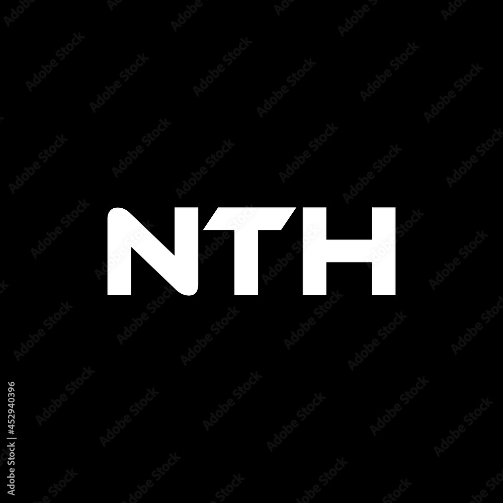 NTH letter logo design with black background in illustrator, vector ...