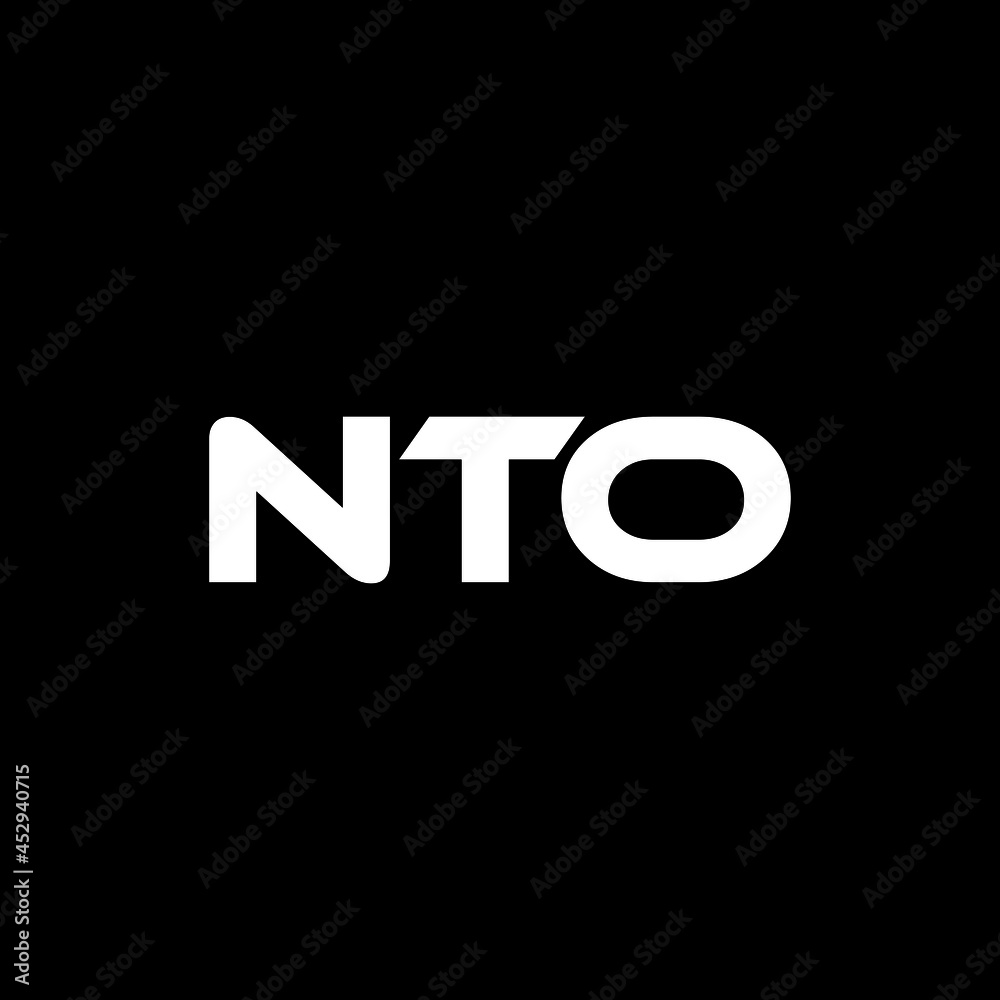NTO letter logo design with black background in illustrator, vector ...