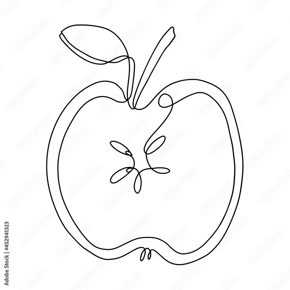 Apple With Lines Template