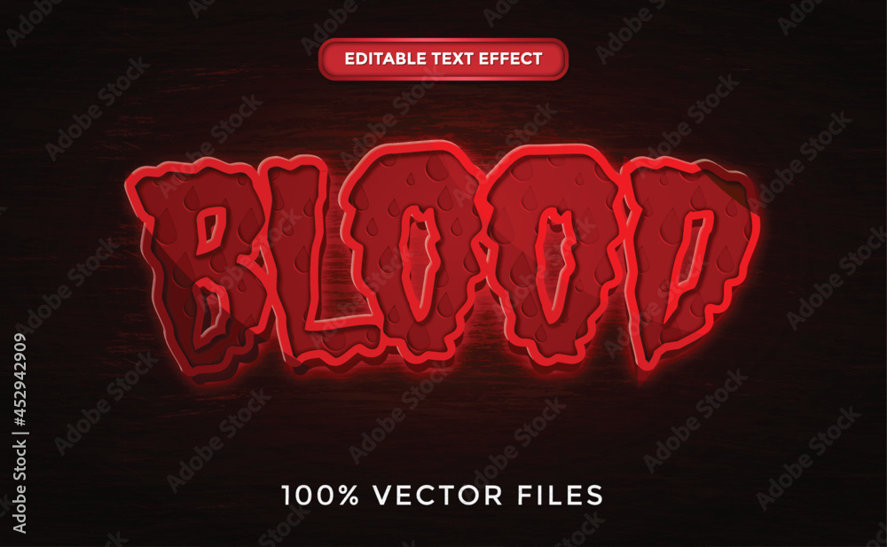 Blood text effect Premium Vector Stock Vector | Adobe Stock