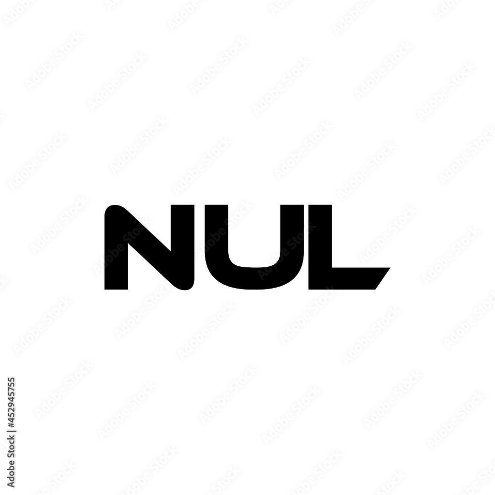 NUL letter logo design with white background in illustrator, vector ...