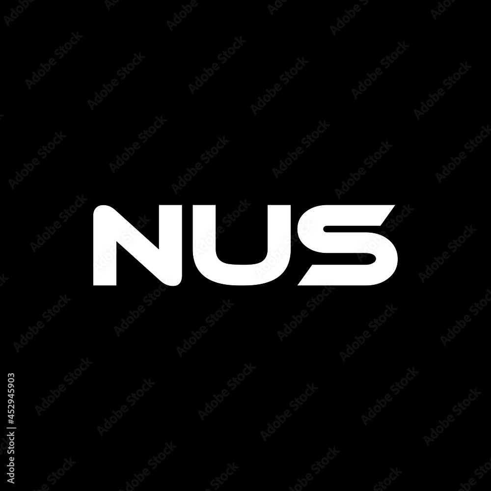 NUS letter logo design with black background in illustrator, vector ...