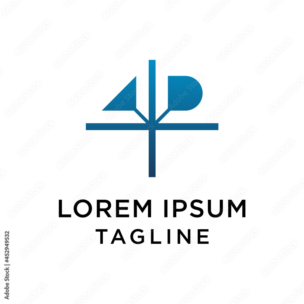 abstract 4P Logo Design Vector Stock Vector | Adobe Stock