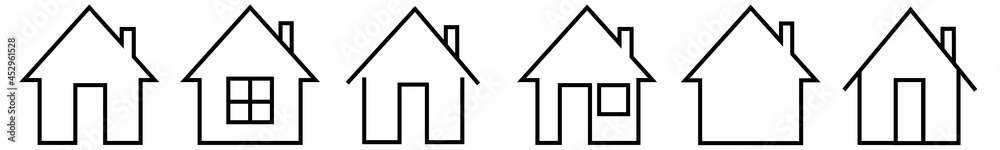 Set of house vector icons. Homes clipart symbols. Home pictogram ...