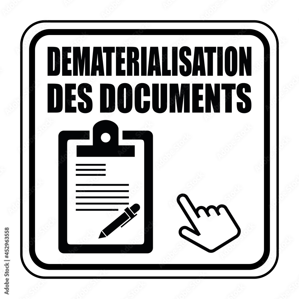 Vetor de Logo dématérialisation des documents. do Stock | Adobe Stock