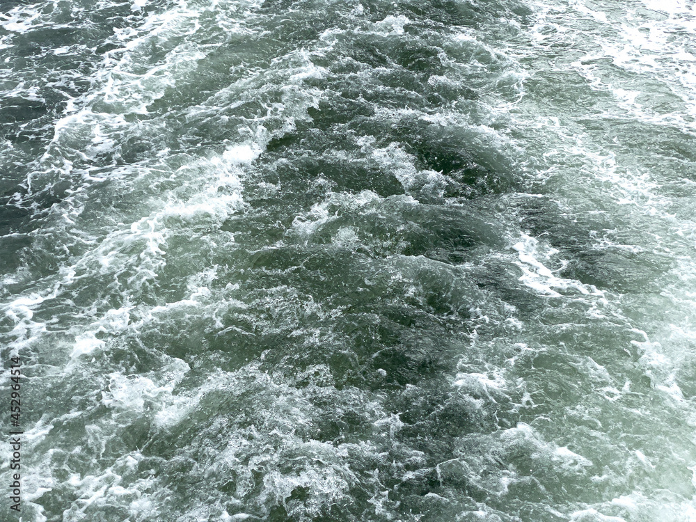 Water swell from the Greenock to Dunoon ferry Stock Photo | Adobe Stock