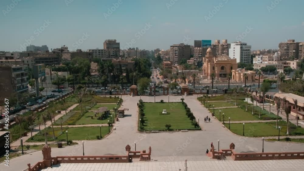 Heliopolis Cairo , Egypt from the top of Baron Empain Palace zooming ...