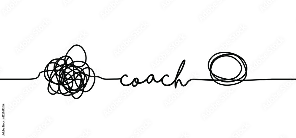 Slogan coach. Cartoon, drawn scribble sketch circle object. Chaotic or ...