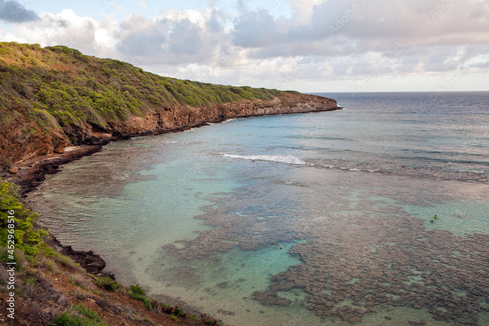 Hanauma Bay, a marine embayment, located along the southeast coast of ...