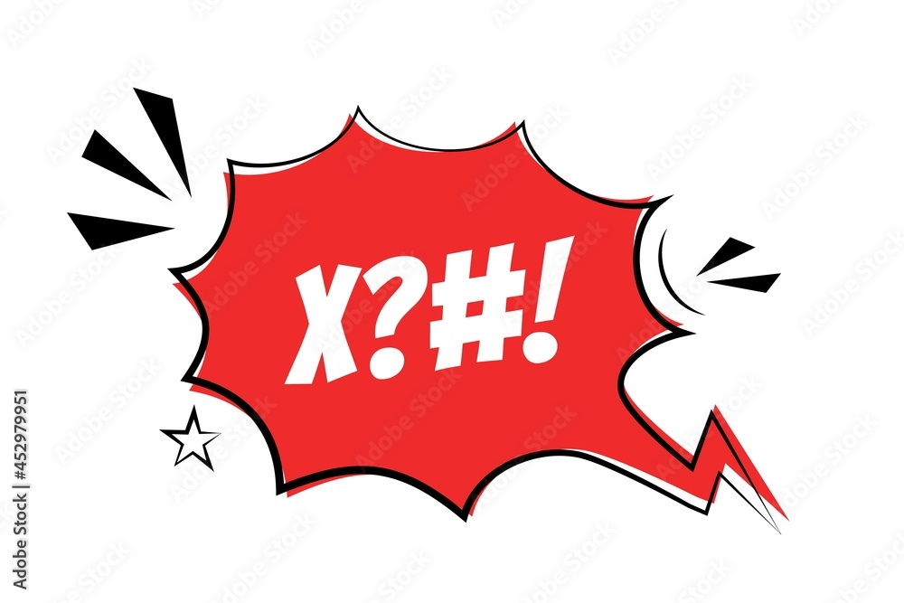 Comic Speech Bubble With Swear Words Symbols Vector Bad Speech Language Comic Speech Bubble With Swear Words Symbols Vector Bad Speech Language