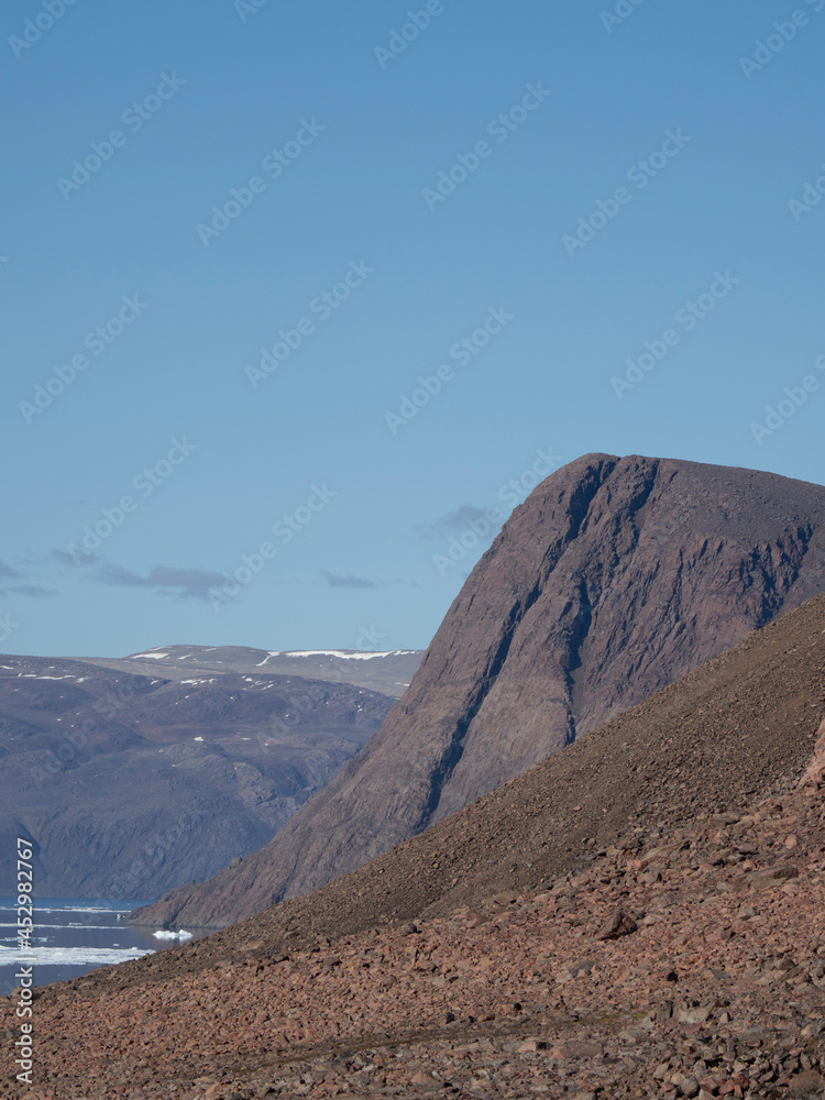 Canadian Arcitc with glaciers and sea ice and polar bears. Cold frigid ...