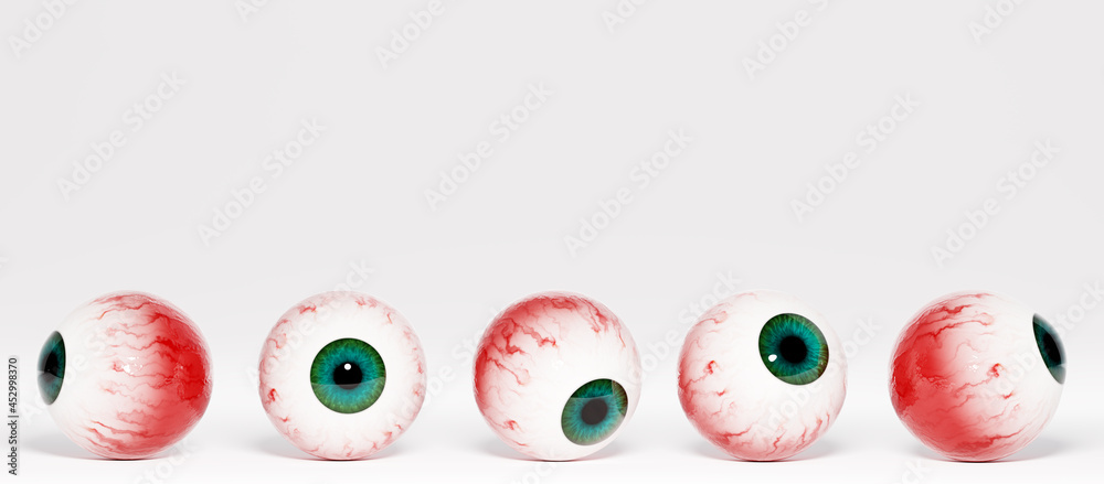 Realistic human eyeballs with green irises, 3d rendering. Human ...