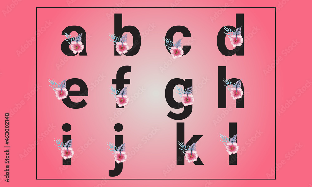 watercolor floral layer small letters clipart. letter recognition ...