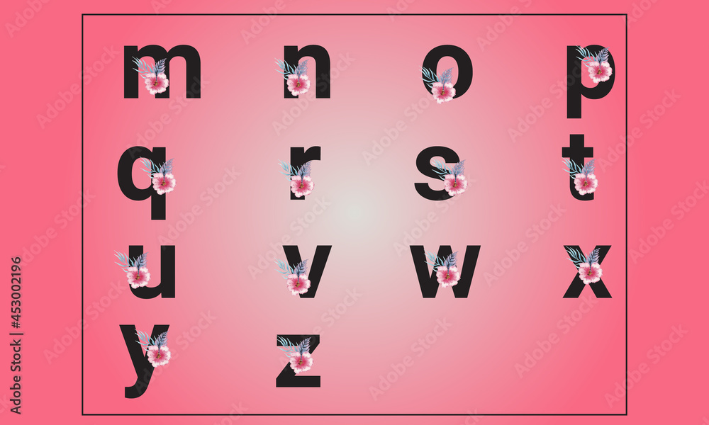 watercolor floral layer small letters clipart. letter recognition ...