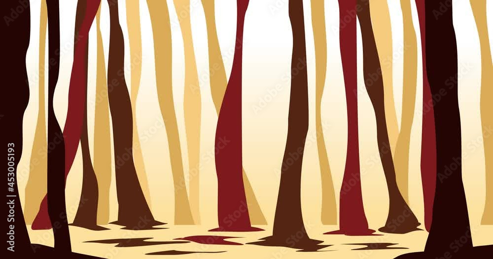 cool animation : cartoon style background shady trees in a dense forest ...