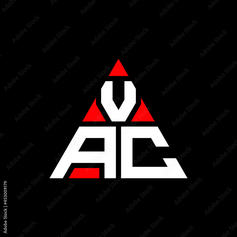 VAC triangle letter logo design with triangle shape. VAC triangle logo ...