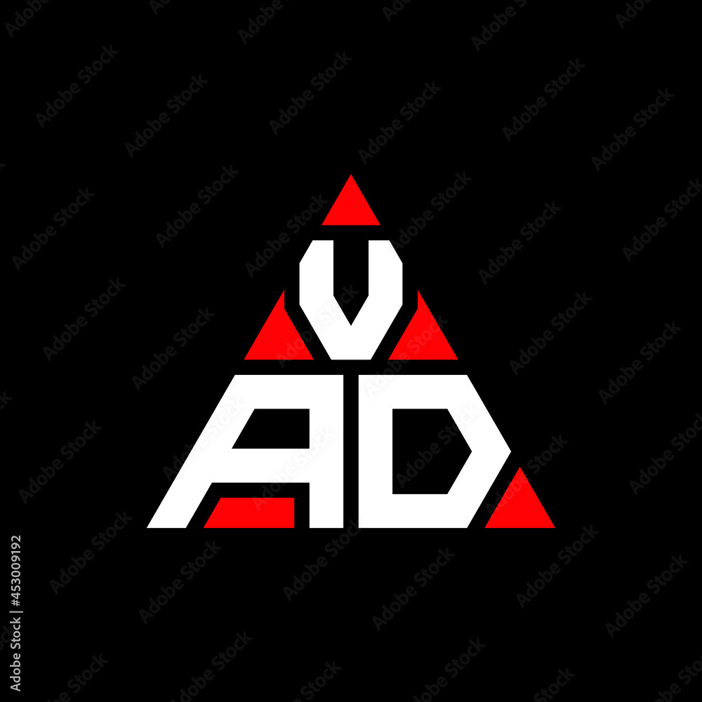 VAD triangle letter logo design with triangle shape. VAD triangle logo ...