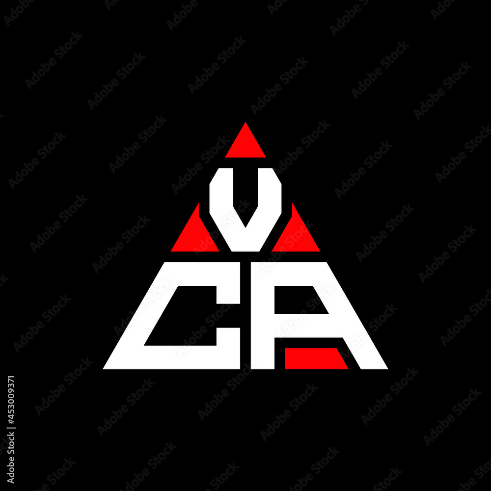 VCA triangle letter logo design with triangle shape. VCA triangle logo ...
