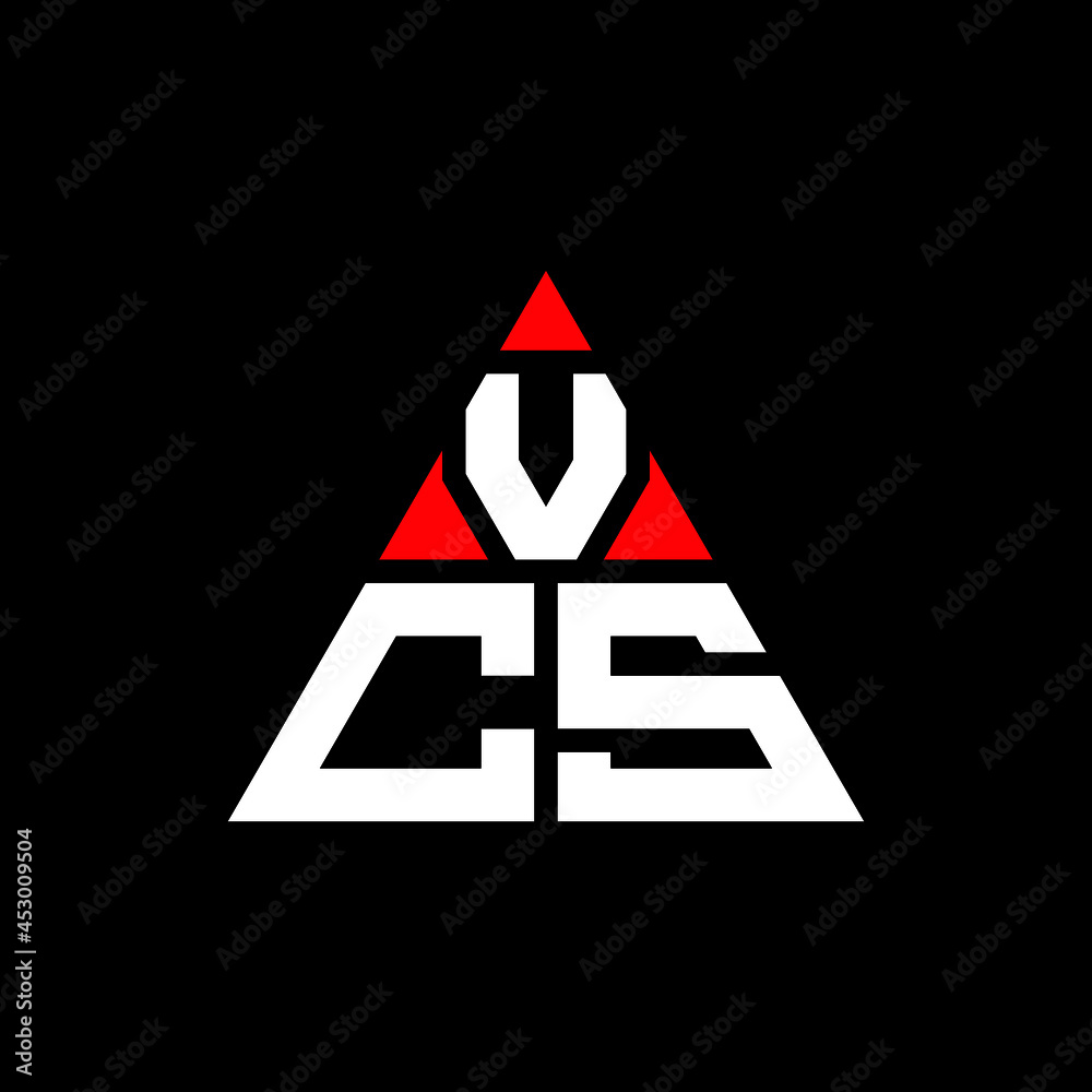 VCS triangle letter logo design with triangle shape. VCS triangle logo ...