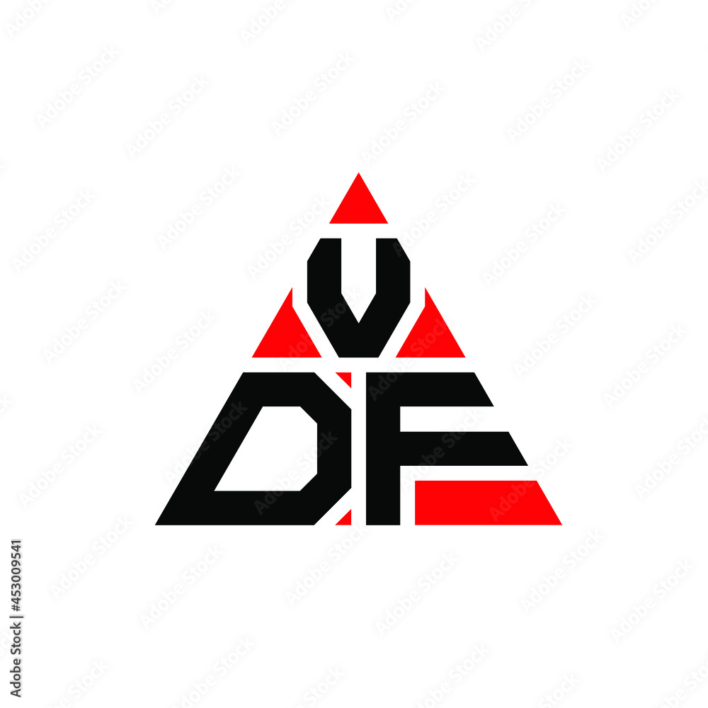 VDF triangle letter logo design with triangle shape. VDF triangle logo ...