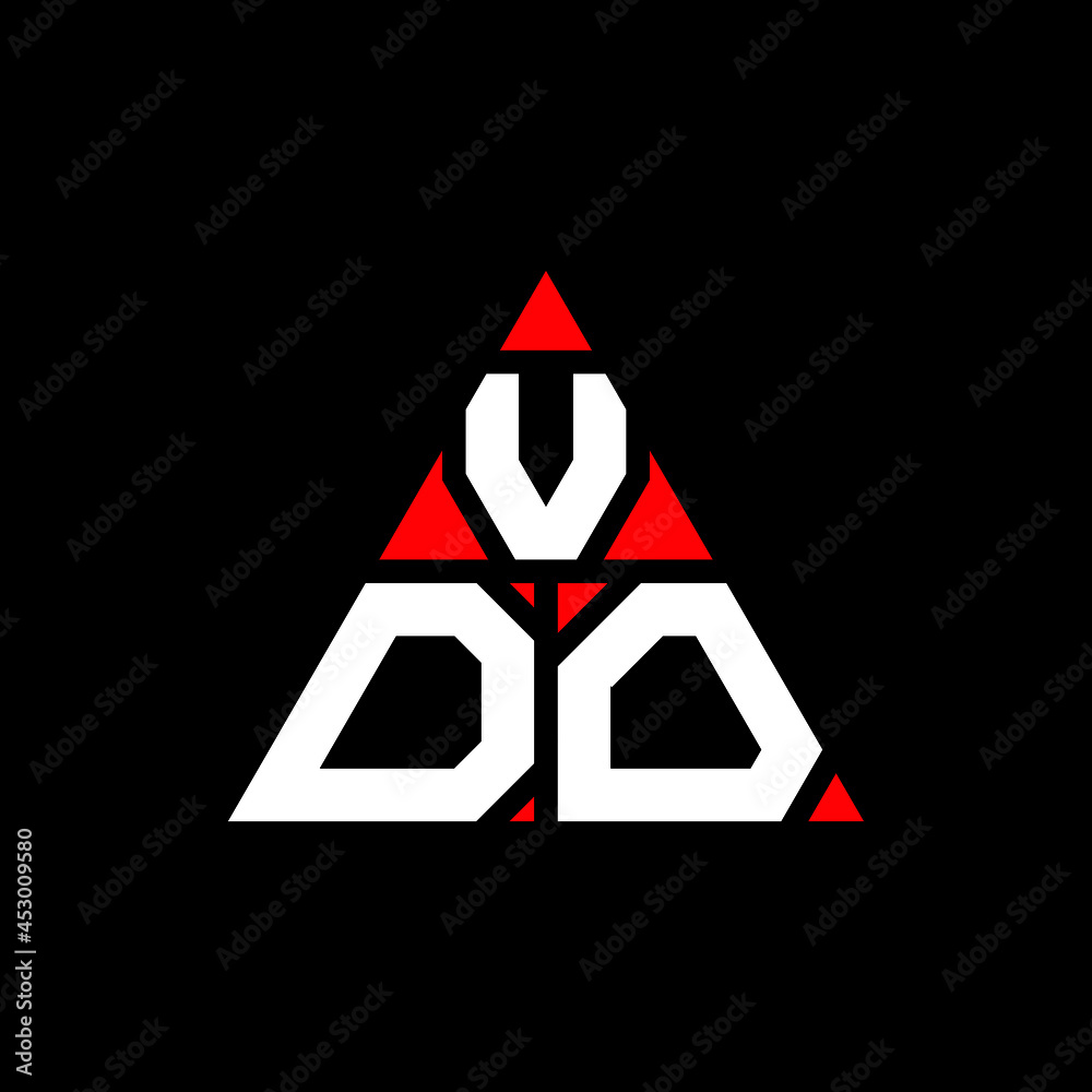 VDO triangle letter logo design with triangle shape. VDO triangle logo ...