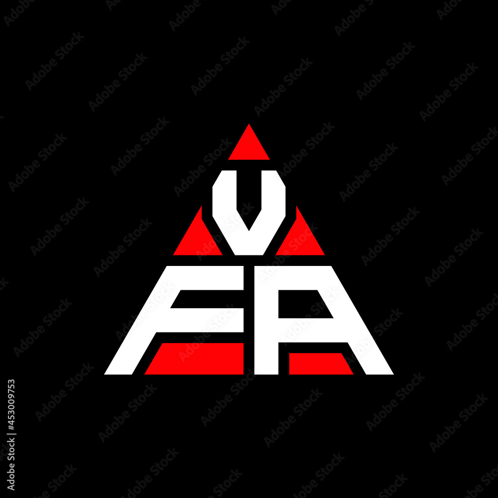 VFA triangle letter logo design with triangle shape. VFA triangle logo ...