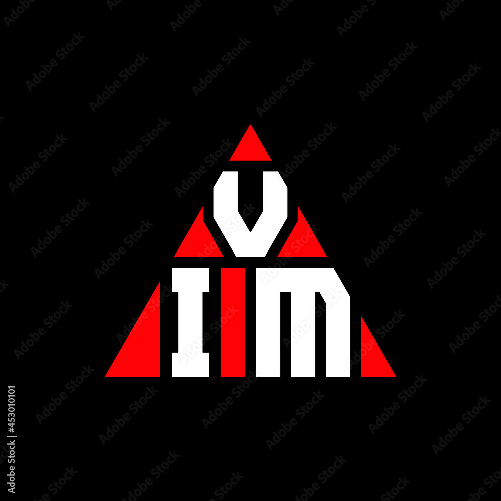 VIM triangle letter logo design with triangle shape. VIM triangle logo ...