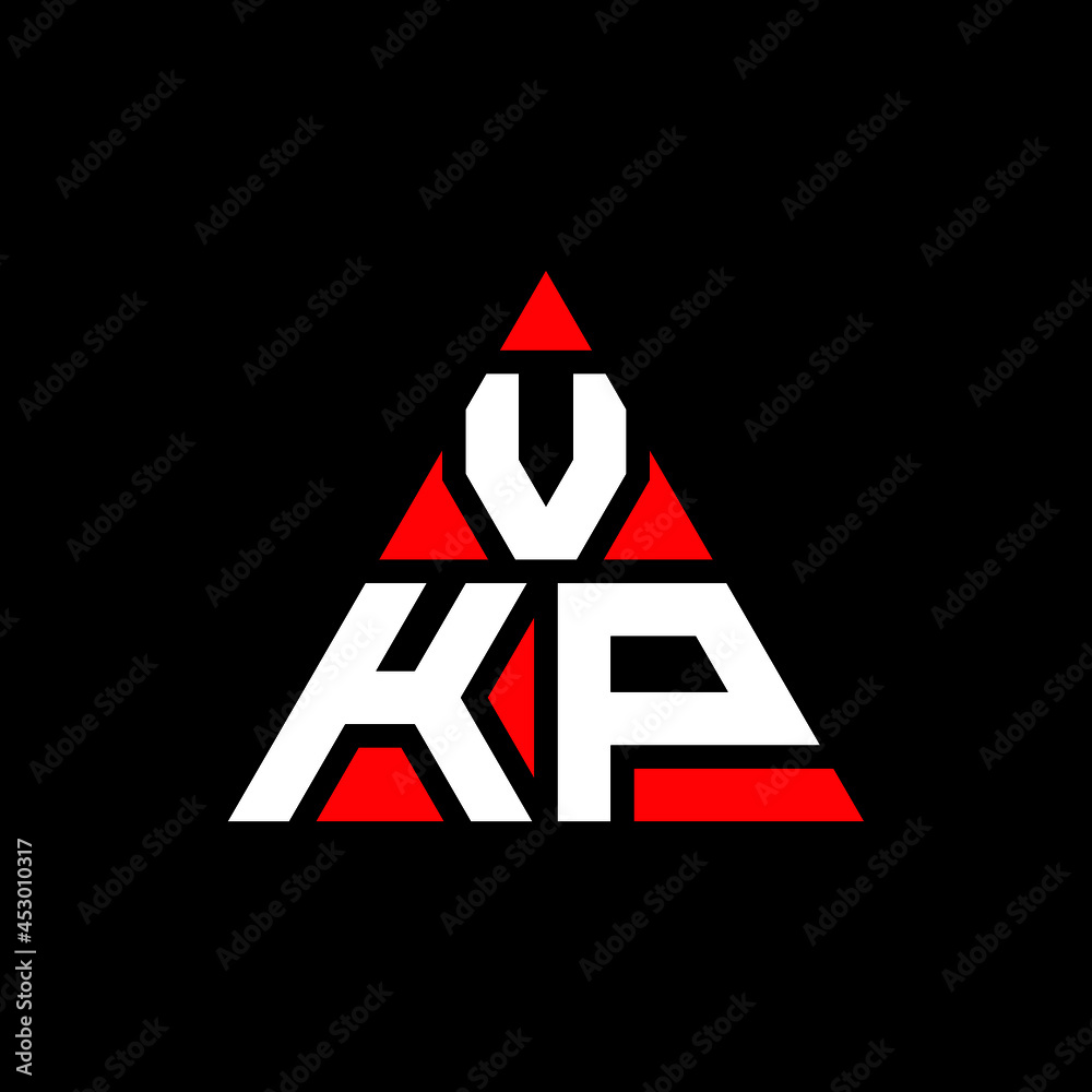 VKP triangle letter logo design with triangle shape. VKP triangle logo ...