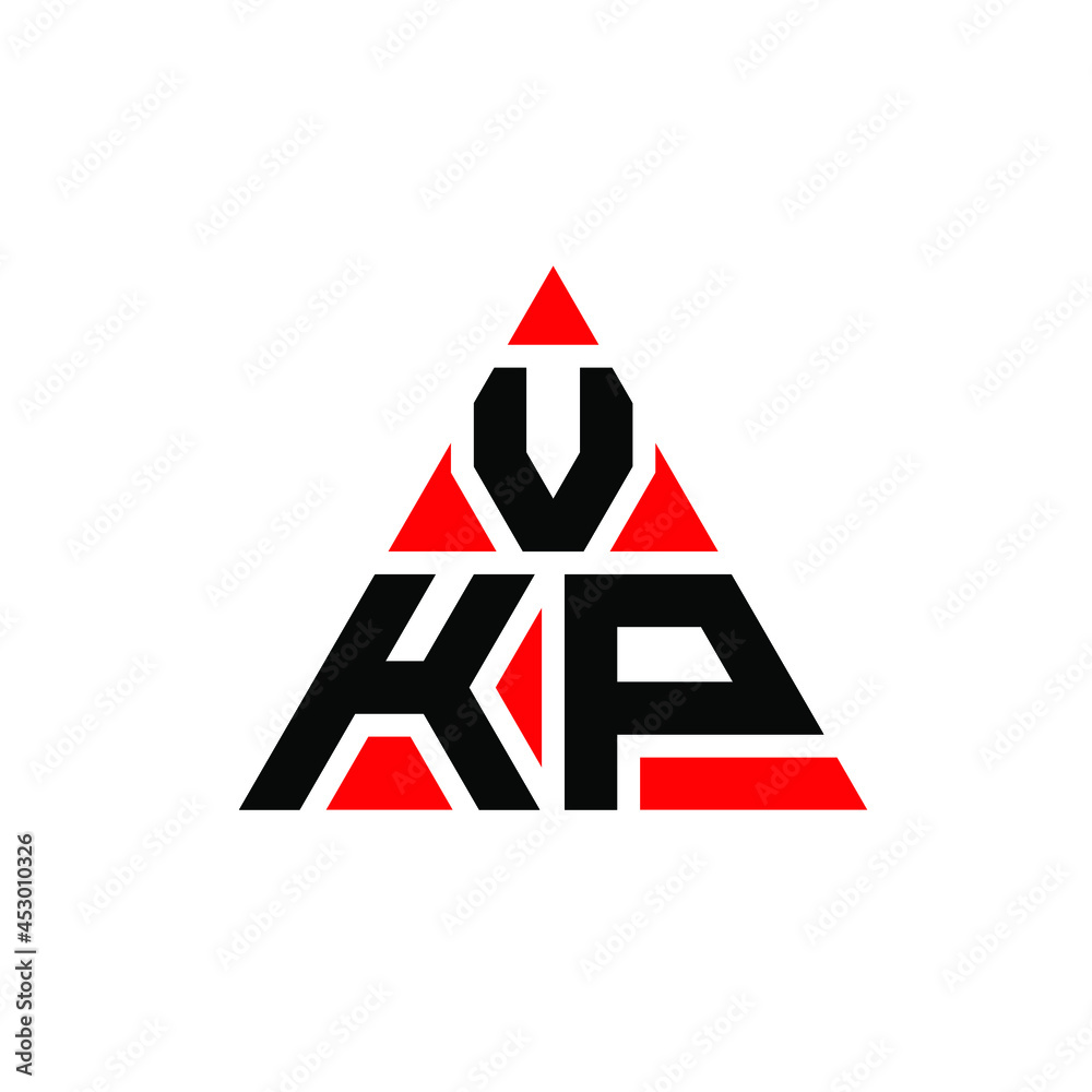 VKP triangle letter logo design with triangle shape. VKP triangle logo ...