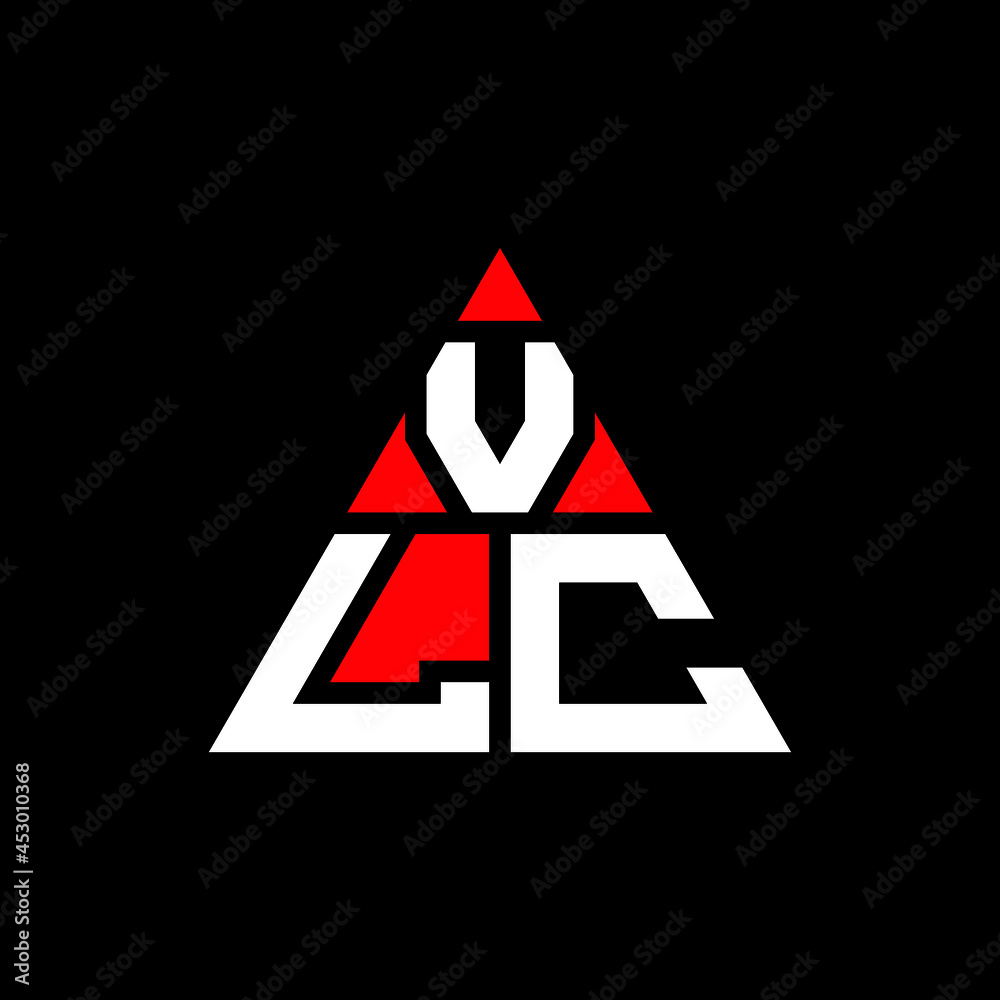 VLC triangle letter logo design with triangle shape. VLC triangle logo ...