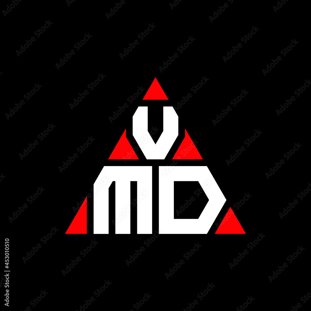 VMD triangle letter logo design with triangle shape. VMD triangle logo ...