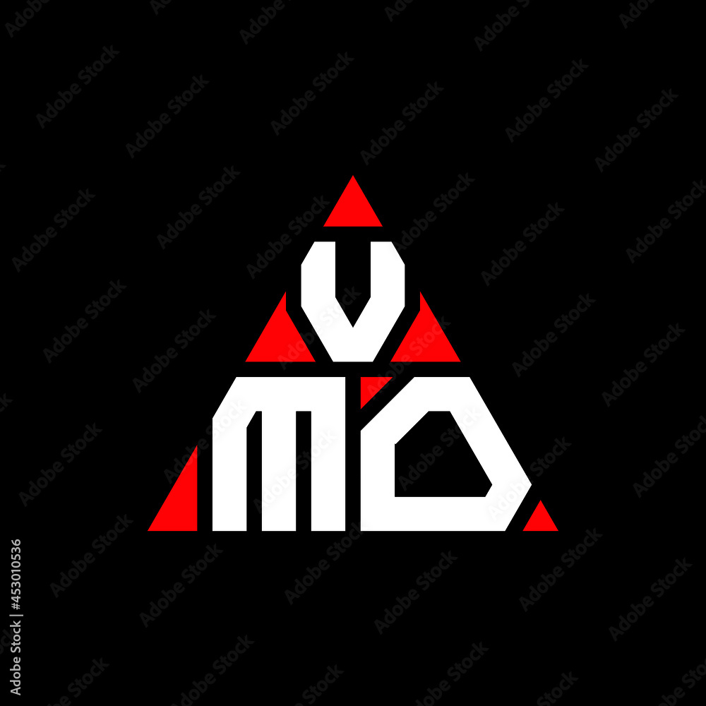 VMO triangle letter logo design with triangle shape. VMO triangle logo ...