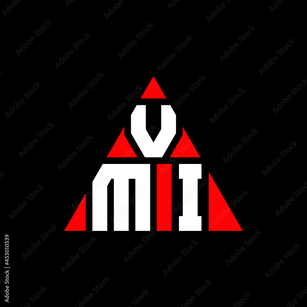 VMI triangle letter logo design with triangle shape. VMI triangle logo ...