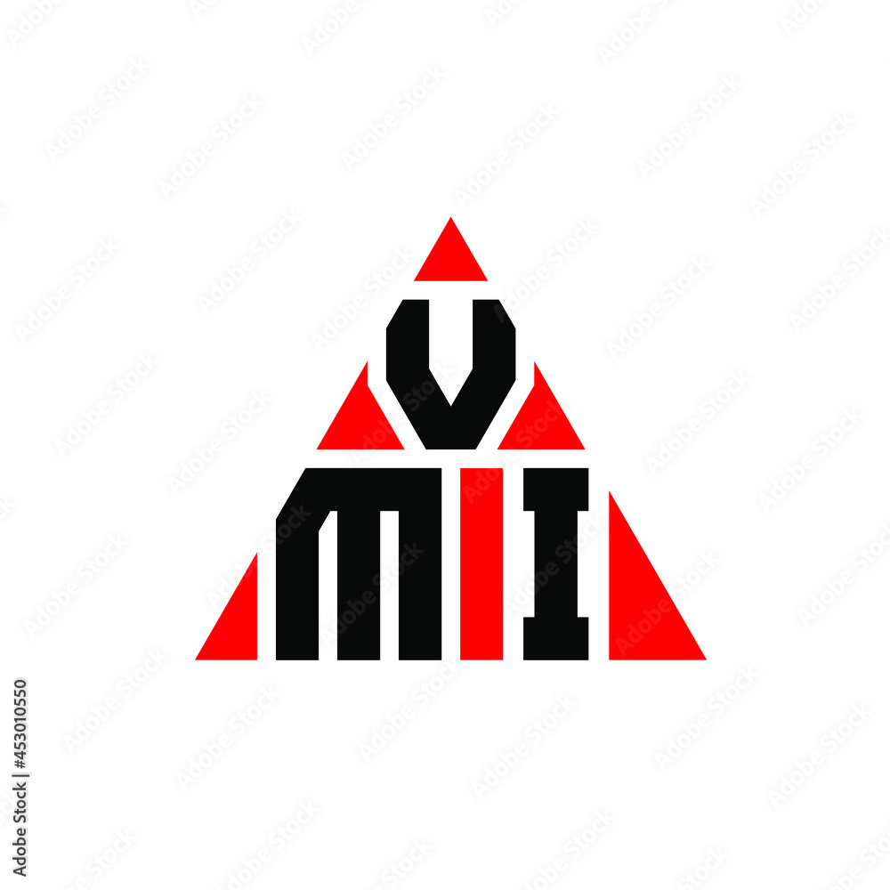 VMI triangle letter logo design with triangle shape. VMI triangle logo ...