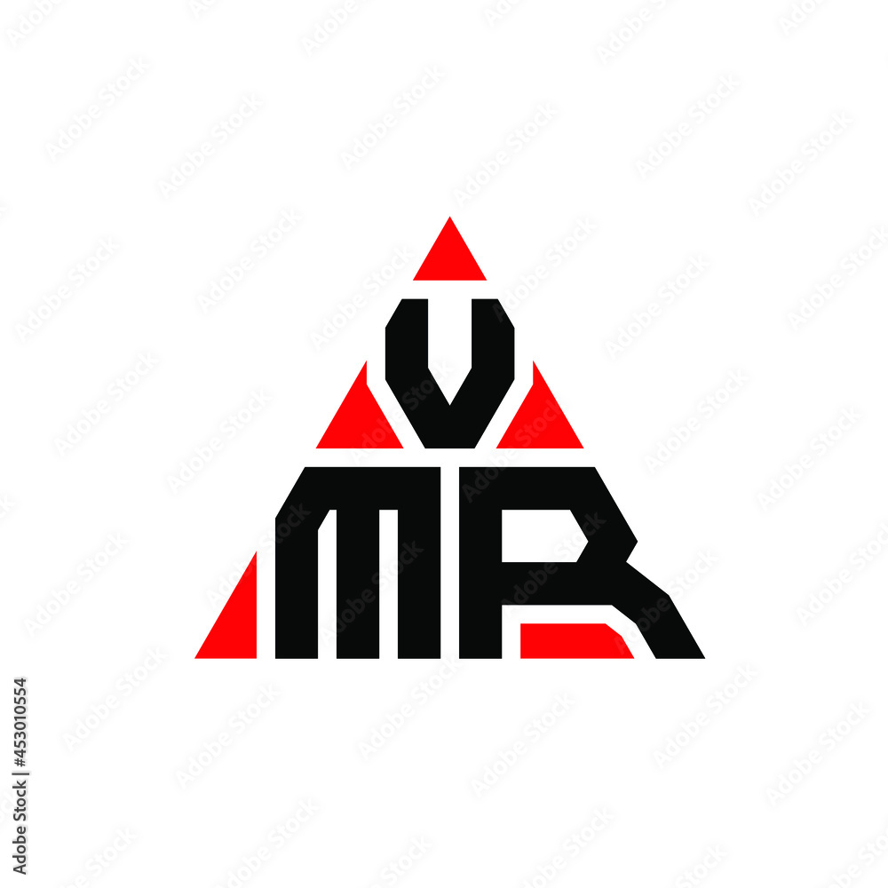 VMR triangle letter logo design with triangle shape. VMR triangle logo ...