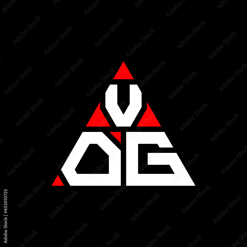 VOG triangle letter logo design with triangle shape. VOG triangle logo ...