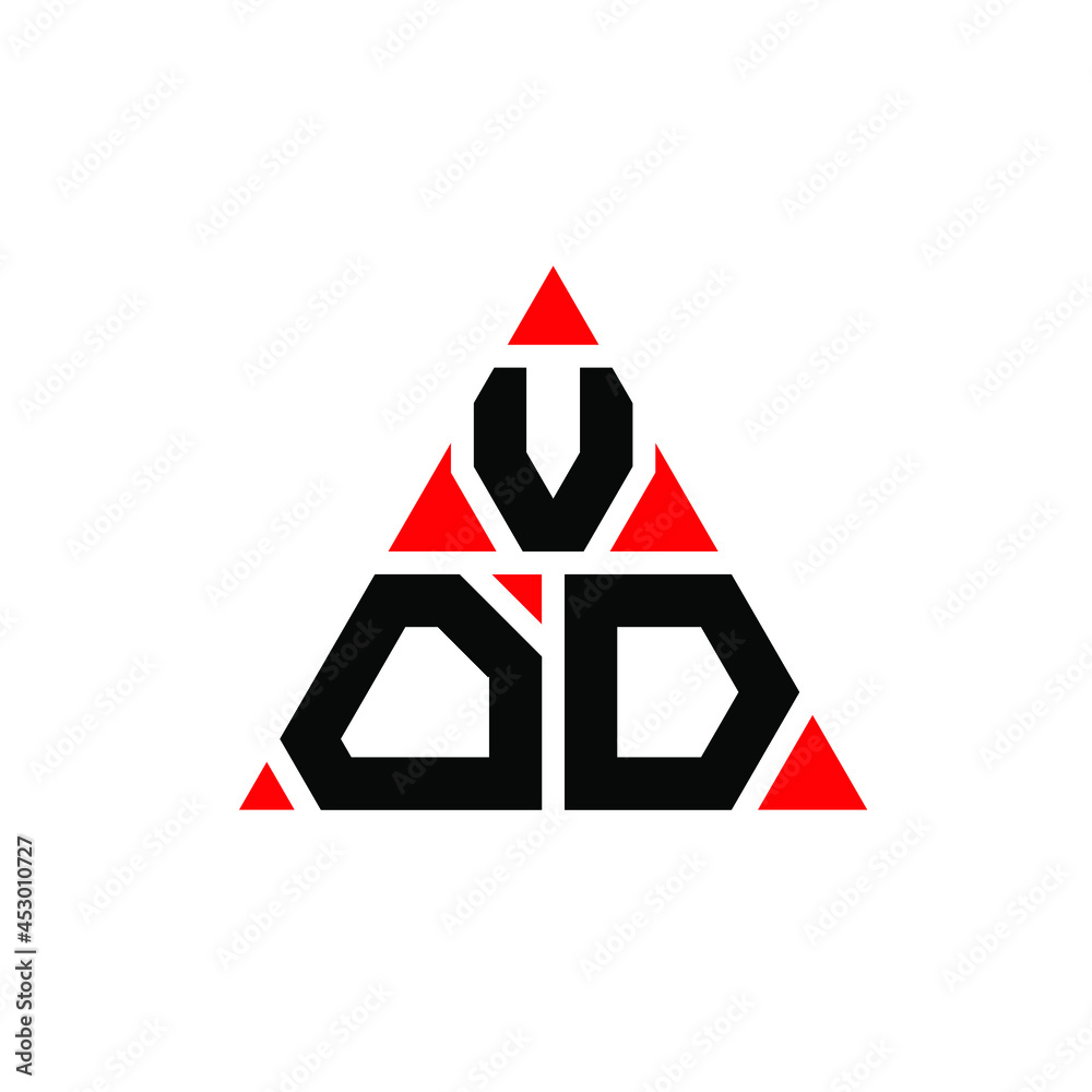 VOD triangle letter logo design with triangle shape. VOD triangle logo ...