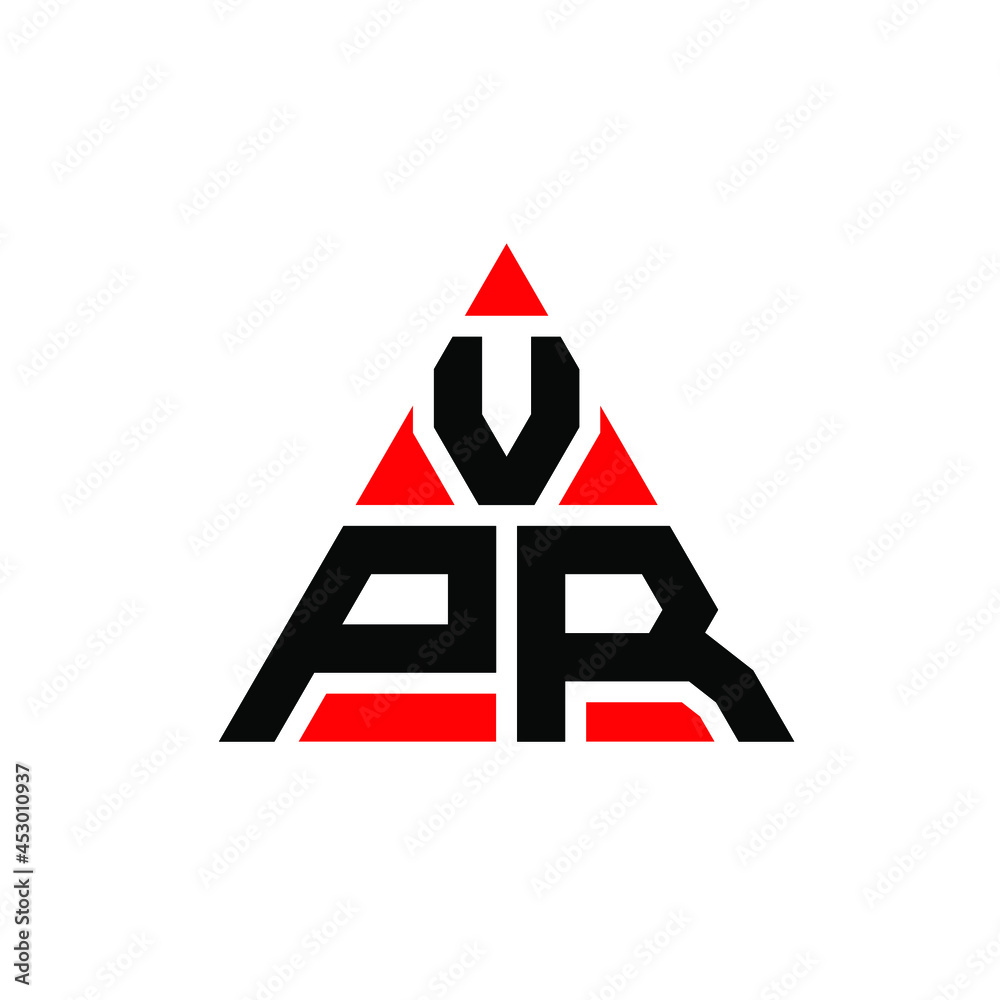 VPR triangle letter logo design with triangle shape. VPR triangle logo ...