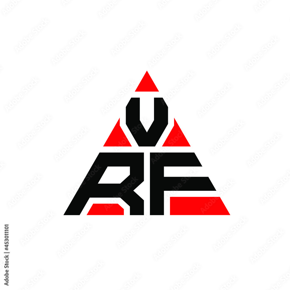 VRF triangle letter logo design with triangle shape. VRF triangle logo ...