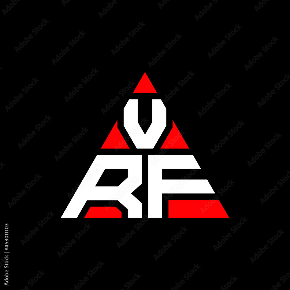 VRF triangle letter logo design with triangle shape. VRF triangle logo ...